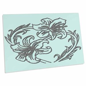 3drose lilies. flowers. light blue. decor. popular image. - desk pad place mats (dpd-218661-1)