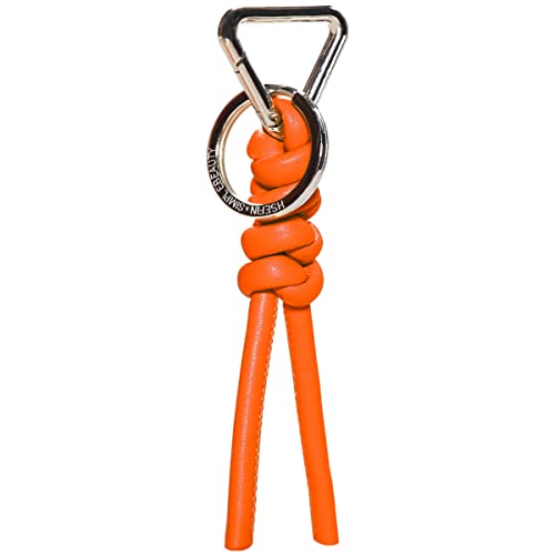 HSEFIN Leather Key Chain Car Universal Unisex Key Chain with Removable Triangle Open Key Ring (orange)