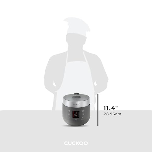 CUCKOO CRP-ST1009F | 10-Cup/2.5-Quart (Uncooked) Twin Pressure Rice Cooker & Warmer | 12 Menu Options: High/Non-Pressure Steam & More, Made in Korea, Gray