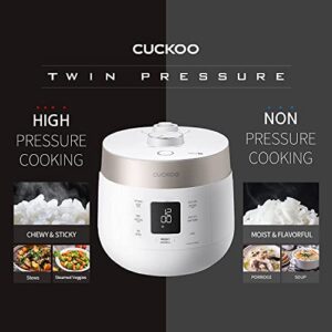 CUCKOO CRP-ST1009F | 10-Cup/2.5-Quart (Uncooked) Twin Pressure Rice Cooker & Warmer | 12 Menu Options: High/Non-Pressure Steam & More, Made in Korea, Gray