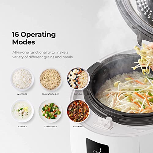 CUCKOO CRP-ST1009F | 10-Cup/2.5-Quart (Uncooked) Twin Pressure Rice Cooker & Warmer | 12 Menu Options: High/Non-Pressure Steam & More, Made in Korea, Gray