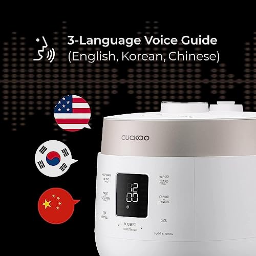 CUCKOO CRP-ST1009F | 10-Cup/2.5-Quart (Uncooked) Twin Pressure Rice Cooker & Warmer | 12 Menu Options: High/Non-Pressure Steam & More, Made in Korea, Gray