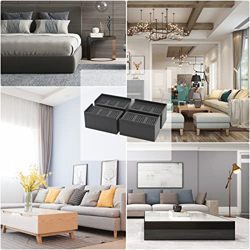 MYMULIKE Bed Risers 5 inch, Oversized Extra Large Rectangle, 11000lbs Heavy Duty Couch Risers, L Shape Wide Opening Extra Large Furniture Risers for Bed, Couch, Sofa, Table, Chair