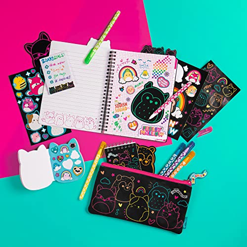 Fashion Angels Squishmallows Stationery Bundle - Includes Sketch Sheets, Pouch, Notepad, Squishmallows Stickers and More - Join the Squish Squad - Cute Stationery Set - Ages 6 and Up