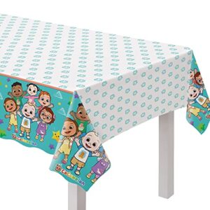 amscan cocomelon plastic table cover - 54" x 96" | multicolor | 1 pc.