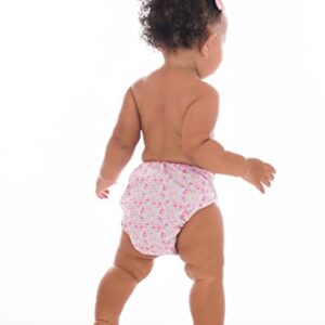 Elle Belle Baby 3 Stain Resistant - Charcoal Bamboo Lined All in one Diapers & 6 Charcoal Bamboo Inserts (Black & White)