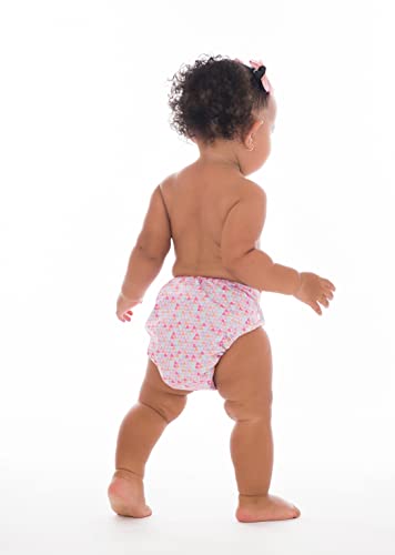 Elle Belle Baby 3 Stain Resistant - Charcoal Bamboo Lined All in one Diapers & 6 Charcoal Bamboo Inserts (Black & White)