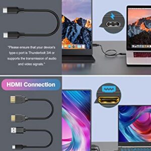 18.5 Inch Portable Monitor for Laptop, FHD 1080P 100% sRGB Travel Monitor for Laptop, Portable Computer IPS Display w/VESA, External Monitor USB-C HDR HDMI Portable Screen w/Smart Cover & Speakers