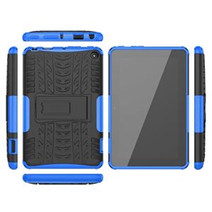 MaoMini for New Kindle Fire 7 Case 12th Generation 2022 Release,Kickstand Heavy Duty Armor Defender Case (Blue)