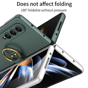 Case for Galaxy Z Fold 4 Phone Case, Fold 4 Case with Ring, Ultra-Thin Folding Screen Samsung Fold 4 Case Protective Cover with Ring, Shockproof Protector for Samsung Galaxy Z Fold 4 5G Grey