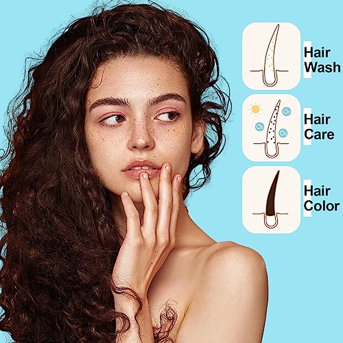 Dark Brown Hair Dye Shampoo for Gray Hair 3 in 1 Natural Coconut Hair Color Shampoo Women Men Semi-permanent Hair Dye in 15 Mins, Upgrade Long Lasting Salon Home Use Herbal Brown Hair Dye 16.9 Fl Oz (Dark brown)