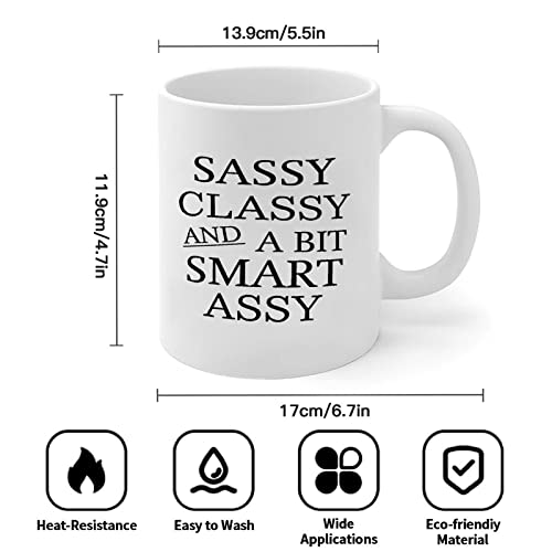 Ceramic Coffee Mug Sassy Classy And Smart Assy Coffee Mugs Encouraging Mockup Mug Plain Mug Mockup Surprise for Friend Men And Women 11oz