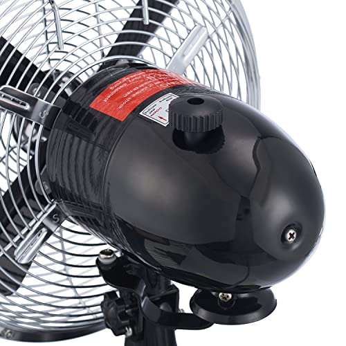 Better Homes & Gardens Retro Table Fan, 3-Speed Metal Tilted-Head Oscillation, 8-Inches (Black)