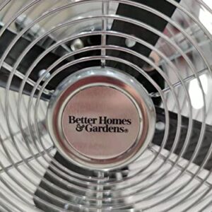 Better Homes & Gardens Retro Table Fan, 3-Speed Metal Tilted-Head Oscillation, 8-Inches (Black)