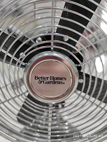 Better Homes & Gardens Retro Table Fan, 3-Speed Metal Tilted-Head Oscillation, 8-Inches (Black)