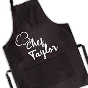 Chef Apron with Custom Name, Personalized Gifts for Men, Gifts for Women, Aprons for Women with Pockets, Valentines Day Gifts, Father's Day Gifts, Christmas Gifts, Anniversary, Mother's Day Gifts