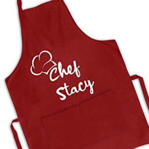 Chef Apron with Custom Name, Personalized Gifts for Men, Gifts for Women, Aprons for Women with Pockets, Valentines Day Gifts, Father's Day Gifts, Christmas Gifts, Anniversary, Mother's Day Gifts