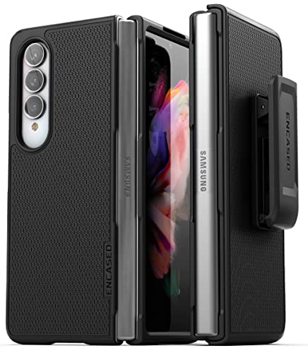 Encased DuraClip for Galaxy Z Fold 4 Belt Clip Case, Slim Front + Back Phone Case with Holster (2022 Samsung Z-Fold 4)