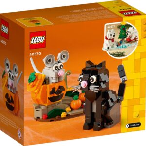 LEGO Halloween Cat & Mouse 40570 Building Kit, Whimsical Halloween Décor with Adorable Cat, Mouse, and Pumpkin Toys, Halloween Toy