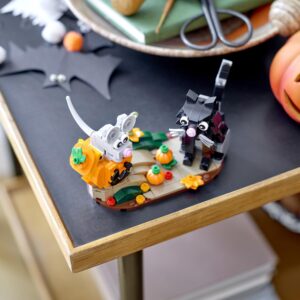 LEGO Halloween Cat & Mouse 40570 Building Kit, Whimsical Halloween Décor with Adorable Cat, Mouse, and Pumpkin Toys, Halloween Toy