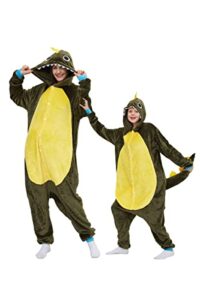 joy2fitt halloween costumes adults women animal onesie men flannel dinosaur hooded tails one piece family cosplay jumpsuit s