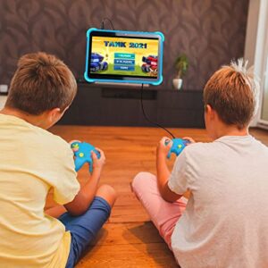 Kids Tablet 10 inch Tablet for Kids with Gamepad Case Included,Toddler Tablet 2GB 32GB WiFi Dual Camera HD Touch Screen Android 11 Kids Learning Tablet Parental Control YouTube ABC Mouse Blue