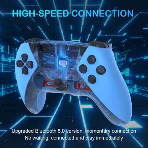 TOPAD Ymir Elite Control Replacement for PS4 Controller, Wireless Controller Work with Playstation 4 Controller,for PS4 Remote Joystick Gamepad Control w/Charging Cable, Blue Modded Gamepad