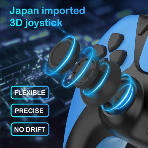 TOPAD Ymir Elite Control Replacement for PS4 Controller, Wireless Controller Work with Playstation 4 Controller,for PS4 Remote Joystick Gamepad Control w/Charging Cable, Blue Modded Gamepad