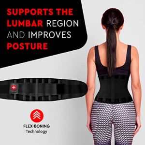 POHL SCHMITT FitCurve Waist Trainer and Trimmer Sweat Belt and Belly Band for Weight Loss, Workouts, Fitness and Lumbar Back Support, for Men and Women, black M