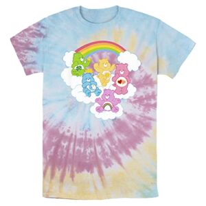 care bears bear power young men's short sleeve tee shirt, blue/pink/light yellow, xx-large