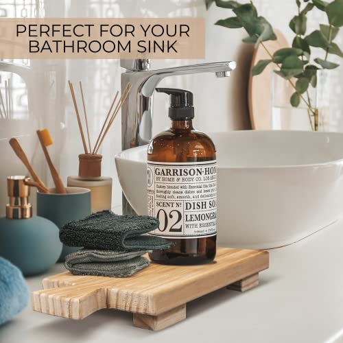 KIBAGA Decorative Wood Riser For Modern Bathroom and Kitchen Decor - Beautiful Pedestal Stand Displays Your Decorations - Cute Farmhouse Soap Dispenser Tray and Sponge Holder for Your Counter/ Sink