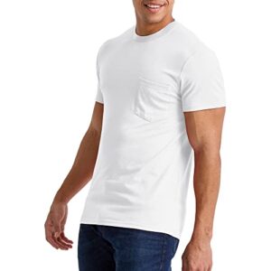 Hanes Originals Men's Short Sleeve Pocket T-Shirt, Tri-Blend Jersey, Eco White, X-Large