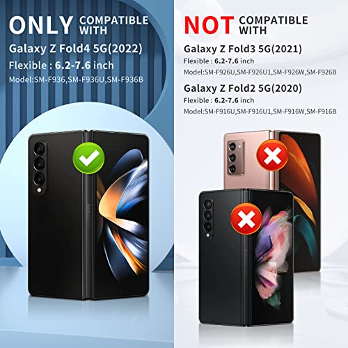 DOOTOO for Samsung Galaxy Z Fold 4 Case Hinge Protection, Z Fold 4 Built-in Screen Protector & Kickstand & S Pen Box Holder Magnetic All-Inclusive Case for Samsung Galaxy Z Fold 4 5G (Black)