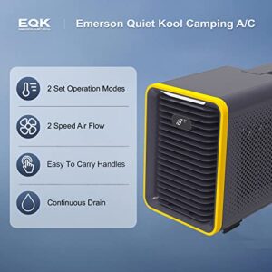 Emerson Quiet Kool 1,500 BTU Outdoor Utility Portable Air Conditioner and Dehumidifier for Camping, Tents, RVs, Garages and Pet Houses up to 100 Sq. Ft., AC for Camping with 5.9 ft. Power Cord