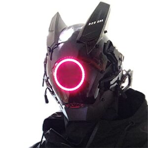 ormakurda cosplay mask for men women, futuristic punk techwear, mask cosplay halloween fit party music festival accessories (red)