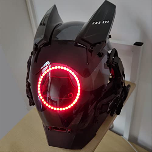 Ormakurda Cosplay Mask for Men Women, Futuristic Punk Techwear, Mask Cosplay Halloween Fit Party Music Festival Accessories (Red)