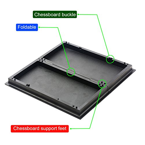 QuadPro Magnetic Travel Chess Set with Folding Chess Board & 2 Extra Queens & Convenience Bag, Educational Toys for Kids and Adults (Green & White)