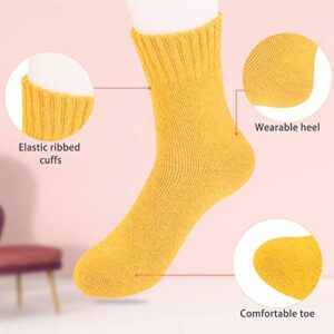 MOSOTECH 5 Pairs Womens Wool Socks, Thick Warm Cozy Crew Winter Socks Boot Socks Thermal Gifts Socks, Size 5-10