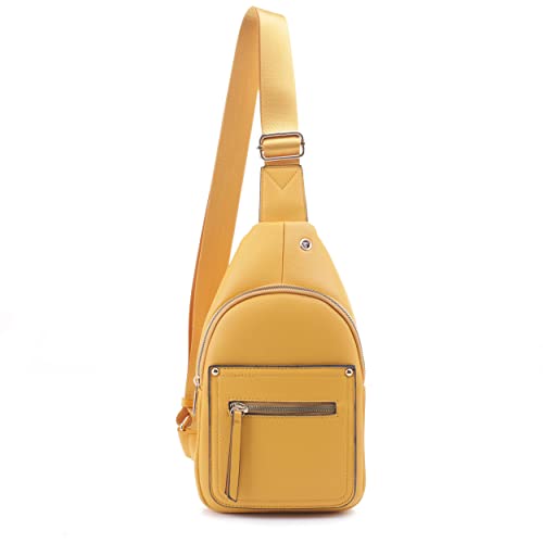 EVVE Crossbody Sling Bag for Women Small Sling Backpack Purse |Mustard