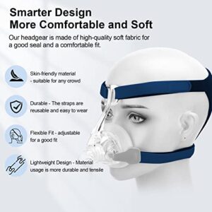 Universal Headgear Full Mask Replace Part,Headgear for AirFit F20 Full Face Mask Headgear,Replacement Headgear for Resmed Airfit F20 Cushion Mask Headgear (Blue)