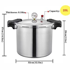 25quart pressure canner cooker and cooker with cooking rack canning pressure cooker with gauge Explosion proof safety valve Extra-large size great for big canning jobs,Induction cooker can sense