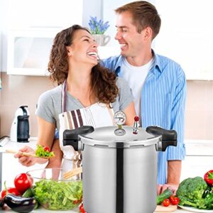 25quart pressure canner cooker and cooker with cooking rack canning pressure cooker with gauge Explosion proof safety valve Extra-large size great for big canning jobs,Induction cooker can sense