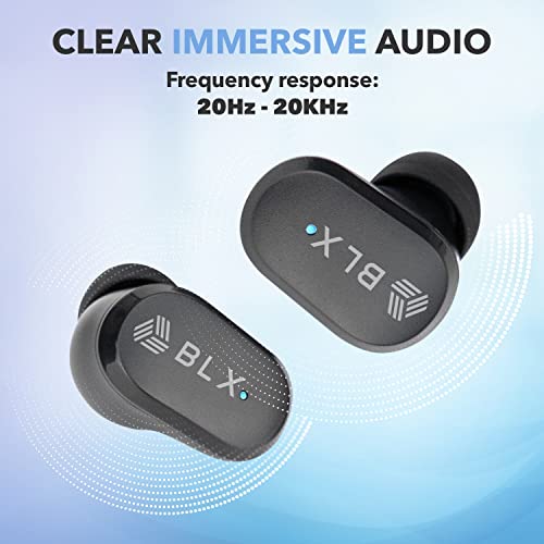 BLXBUDS G2 Wireless Earbuds - Wireless Bluetooth Headphones with Charging Case | TWS Dual-Stereo Earphones | Bluetooth Earbuds with Microphone for iPhone and Android | Up to 6 Hours Battery Life