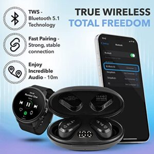 BLXBUDS G2 Wireless Earbuds - Wireless Bluetooth Headphones with Charging Case | TWS Dual-Stereo Earphones | Bluetooth Earbuds with Microphone for iPhone and Android | Up to 6 Hours Battery Life