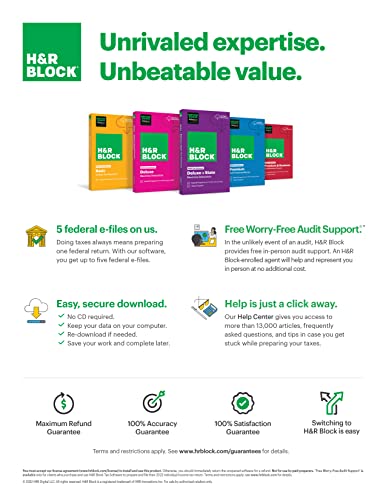 H&R Block Tax Software Premium 2022 with Refund Bonus Offer (Amazon Exclusive) [Mac Download]