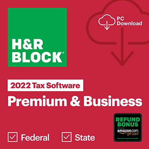 H&R Block Tax Software Premium & Business 2022 with Refund Bonus Offer (Amazon Exclusive) [PC Download]