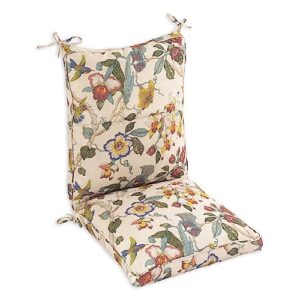 Set of 4 Outdoor Dining Chair Cushions, Comfort Patio Seating Cushions, 44 x21x4.5 inch, Single Welt and Zipper, Khaki Floral Essence