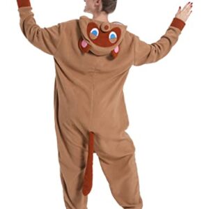 Lovemonster Adult Raccoon Costume Animal Onesie, Dressing-up Party Halloween Christmas Cosplay Costume Pajamas Sleepwear for Women Men Brown L