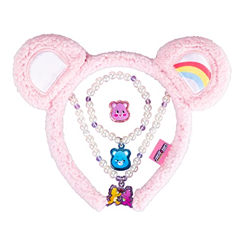 Care Bears HeadBands For Girls - Kids Jewelry for Girls - Dress Up Set All in one Giftable Box - Headband - Play Jewelry Set - 4pc (Toddler Headband, Necklace, Dress Up Bracelet, Ring) Ages 3+