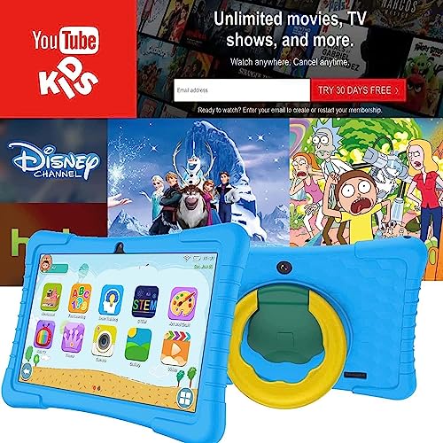 Kids Tablet, 10 inch Tablet for Kids Android 12 Tablet 2GB 64GB Toddler Tablet APP Preinstalled & Parent Control Children Tablet with WiFi, 8000mAh Battery, Dual Camera, Netflix, YouTube(Blue)